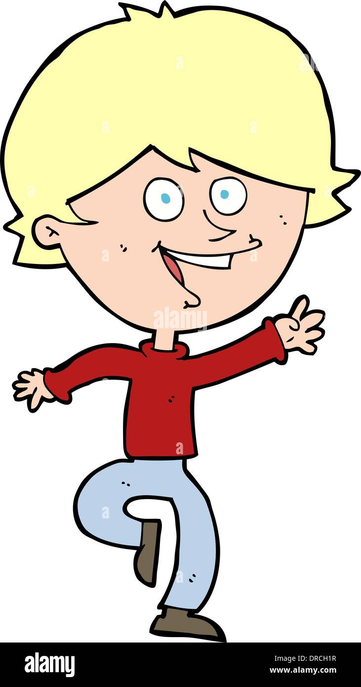 cartoon happy waving boy Stock Vector Image & Art - Alamy