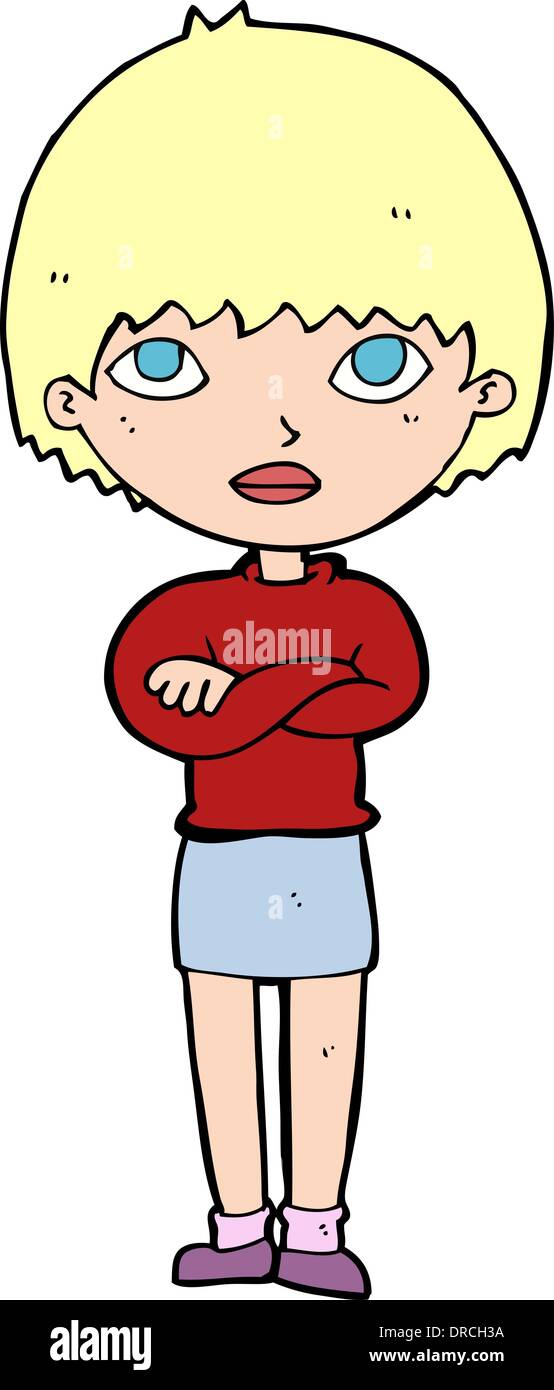 cartoon woman with crossed arms Stock Vector Image & Art - Alamy