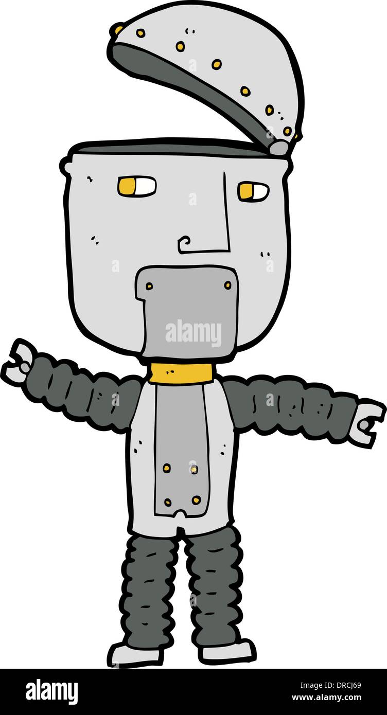 Funny cartoon robot open head hi-res stock photography and images - Alamy