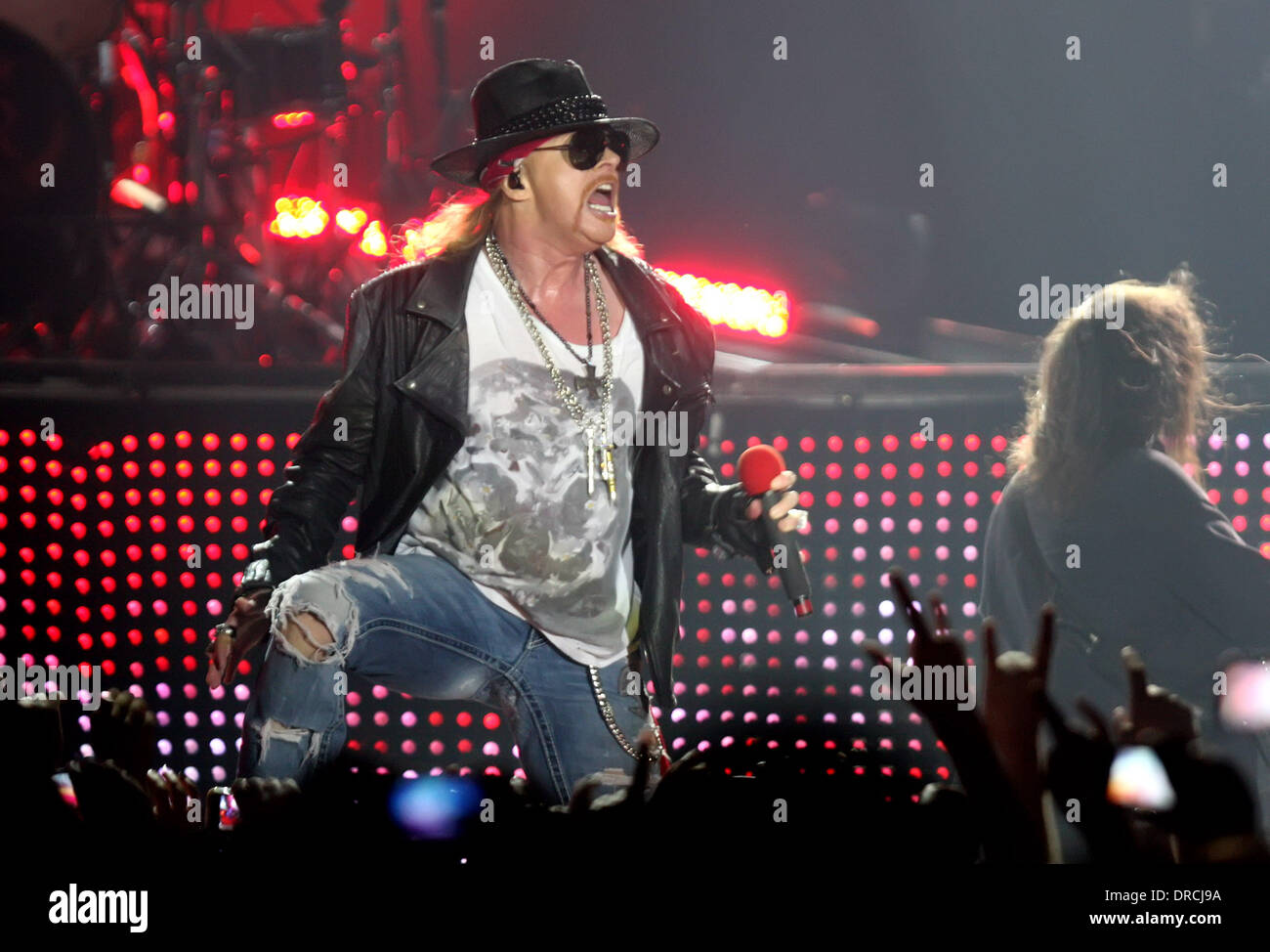 Axl Rose of Guns N Roses performing live in concert at the Spaladium ...