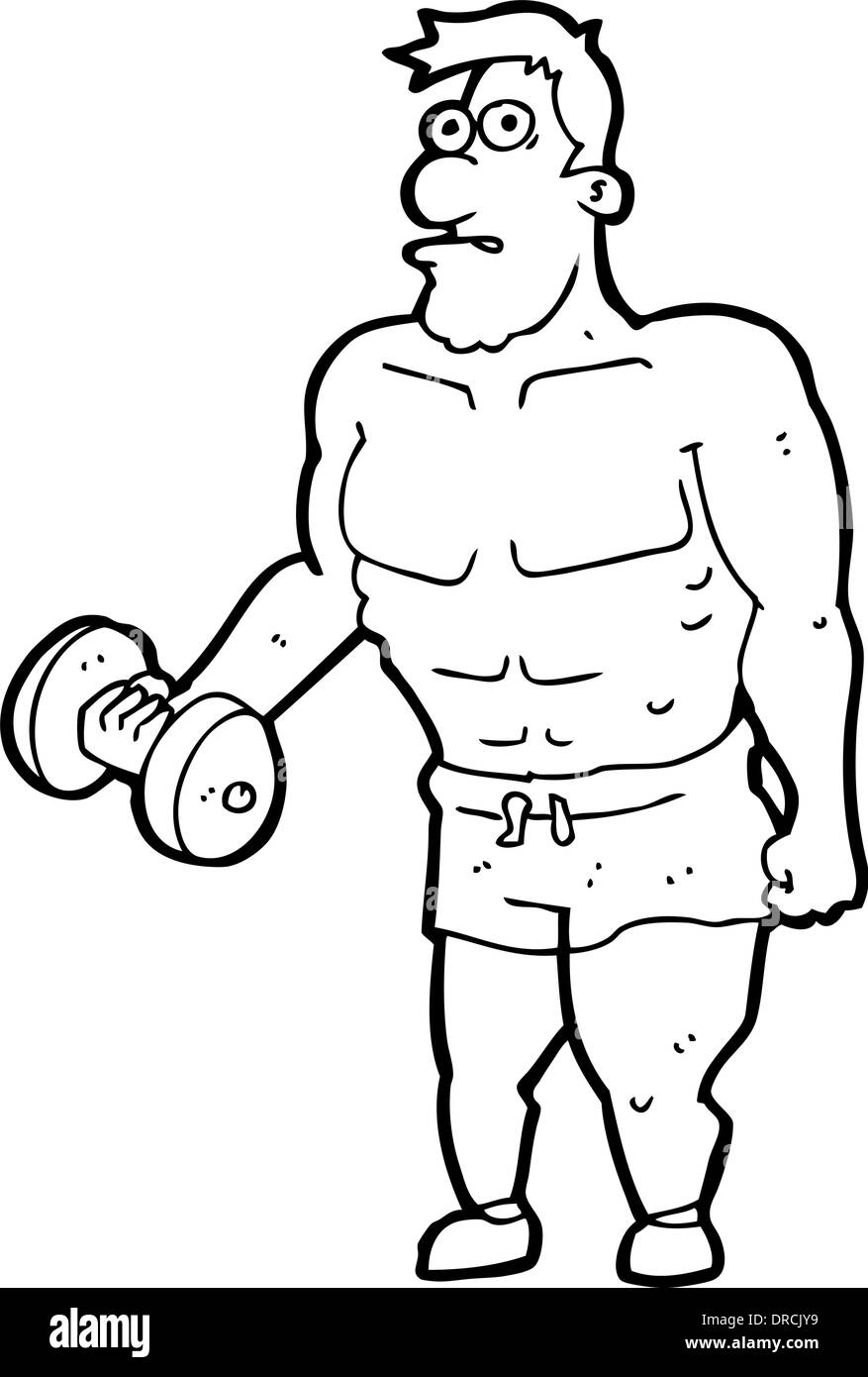 cartoon man lifting weights Stock Vector Image & Art - Alamy