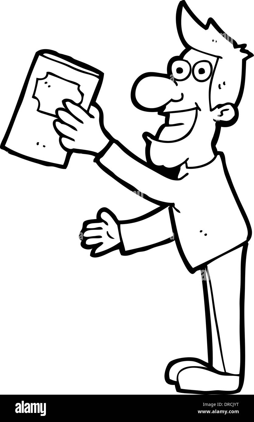 cartoon man with book Stock Vector Image & Art - Alamy
