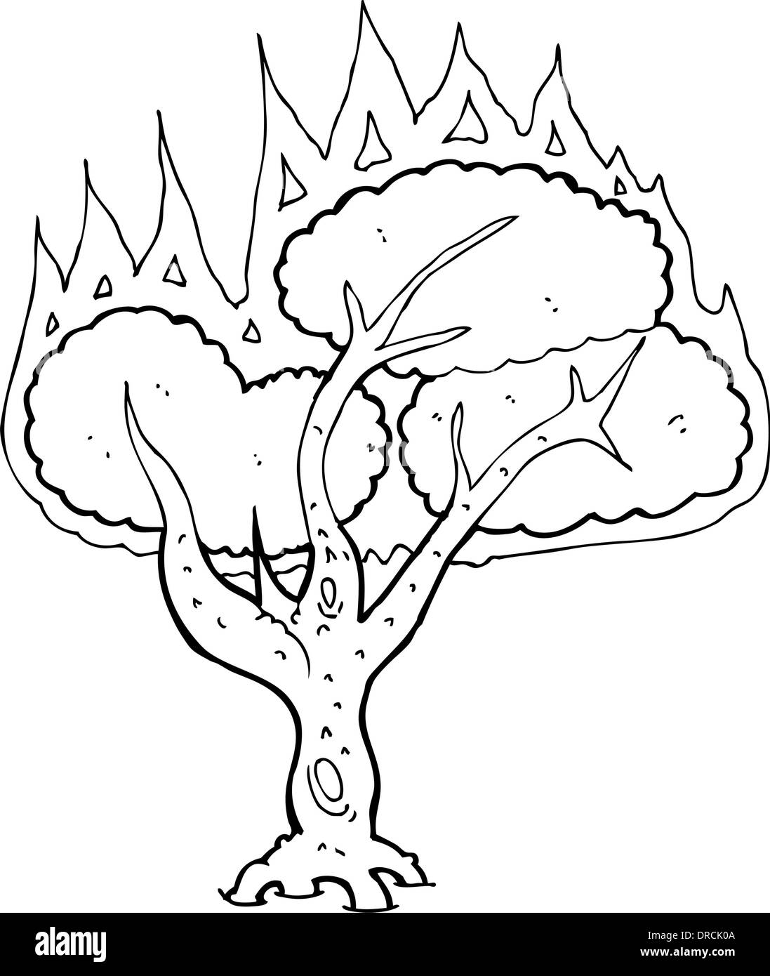 Tree On Fire Drawing