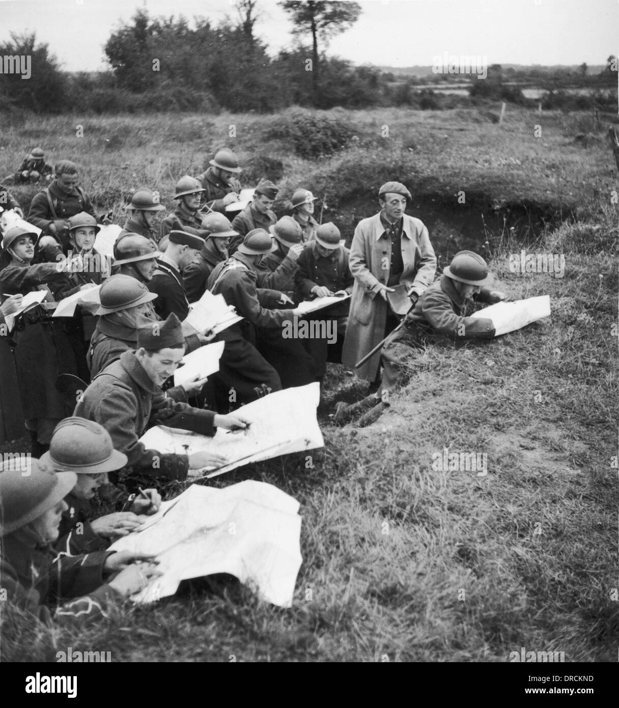 French infantry officer training WWII Stock Photo - Alamy