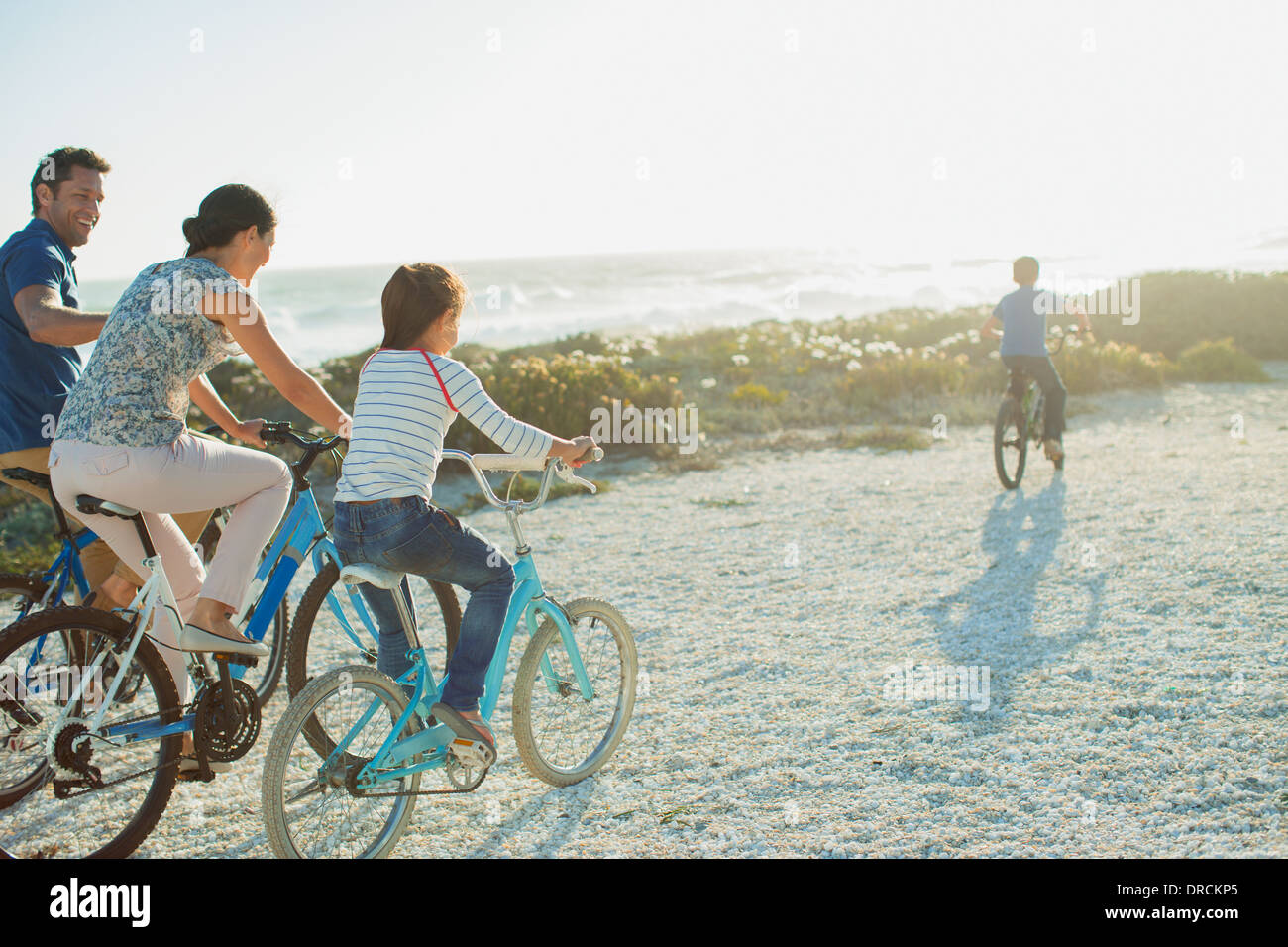 Child following dad bike hi-res stock photography and images - Alamy