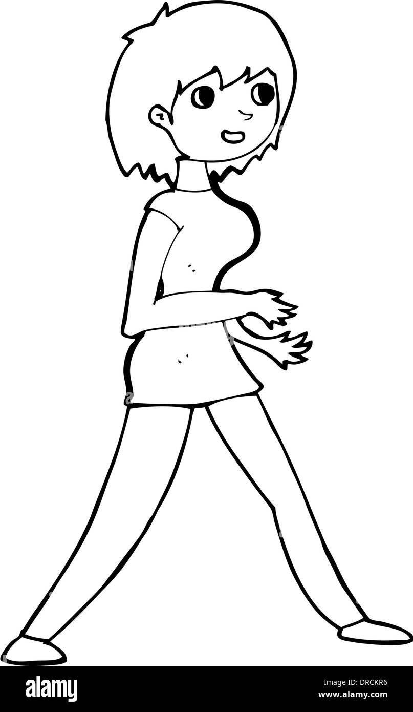 cartoon woman walking Stock Vector Image & Art - Alamy