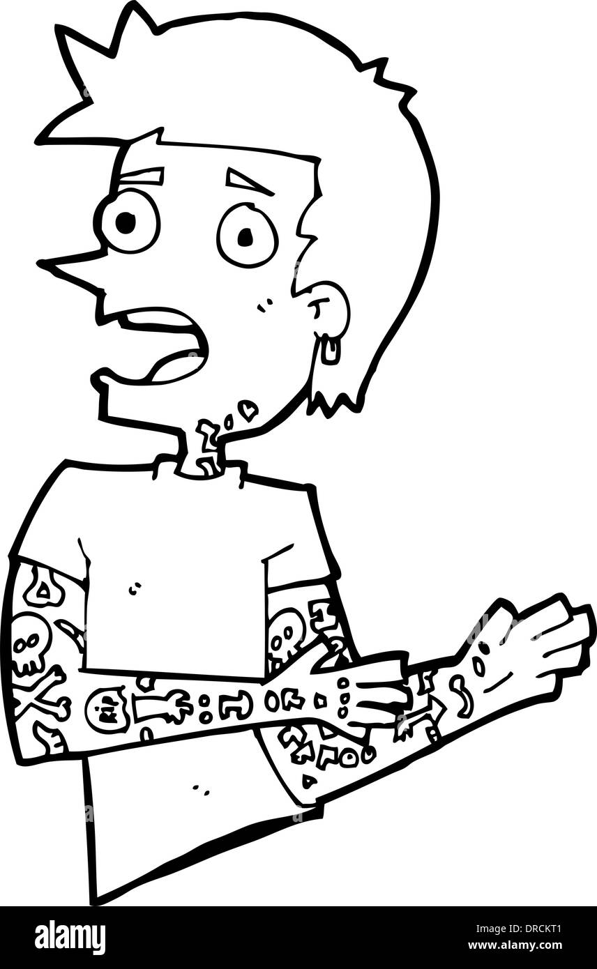 cartoon man with tattoos Stock Vector Image & Art - Alamy