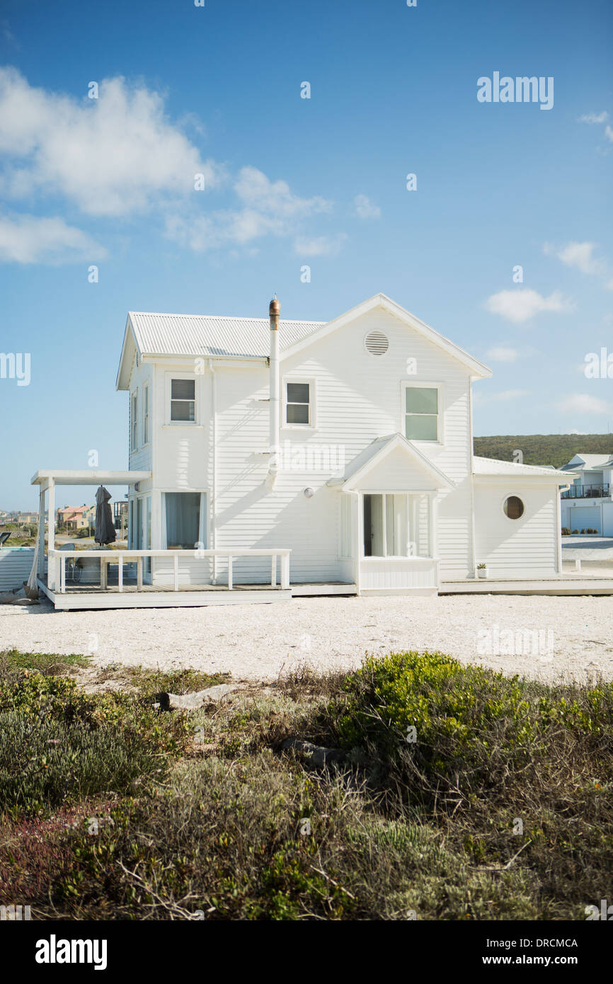 White beach house Stock Photo - Alamy