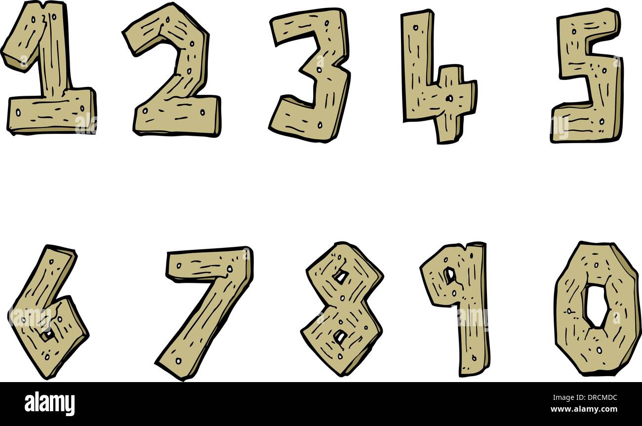 cartoon wooden numbers Stock Vector Image & Art - Alamy