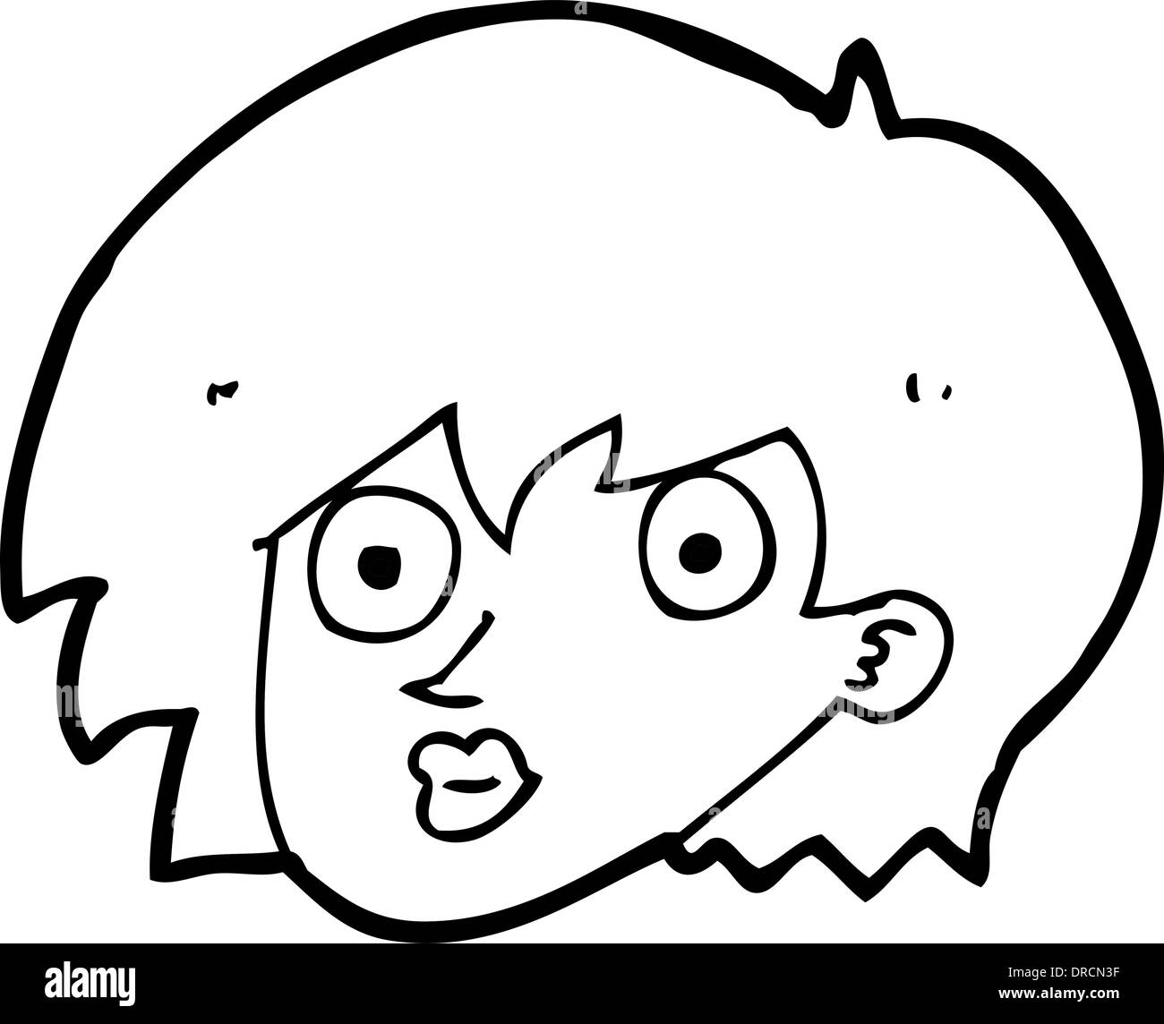 cartoon surprised female face Stock Vector Image & Art - Alamy