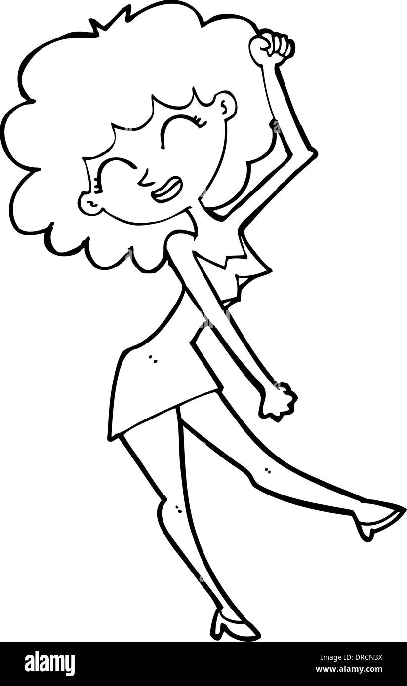 Cartoon dancing woman Black and White Stock Photos & Images - Alamy