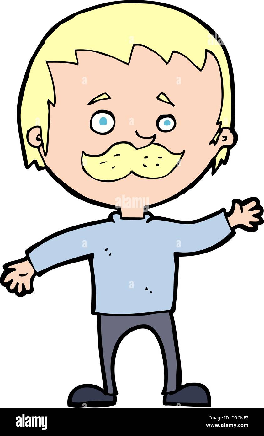 cartoon man with mustache waving Stock Vector Image & Art - Alamy
