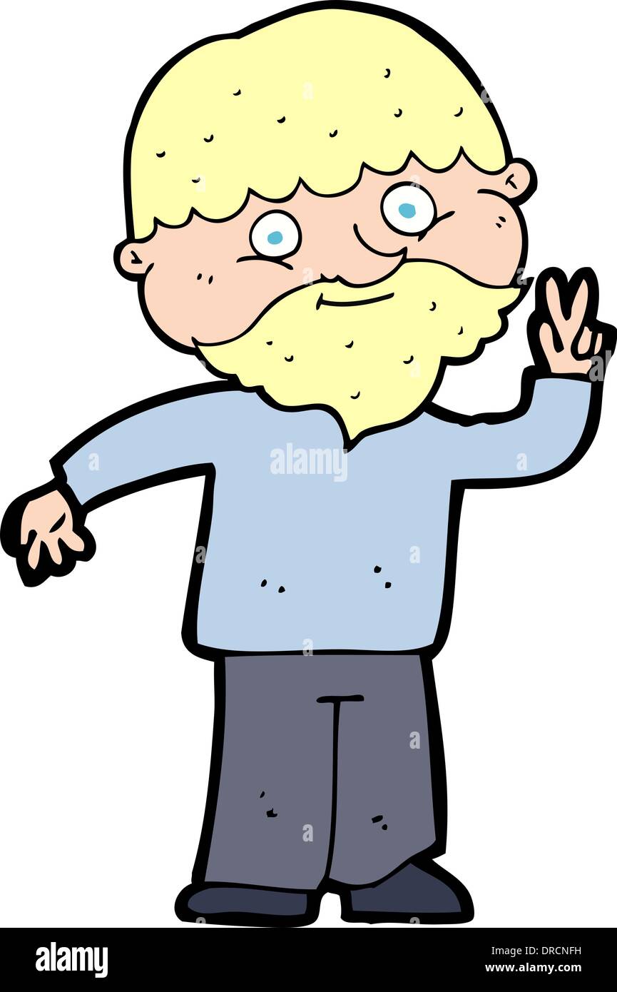 cartoon man giving peace sign Stock Vector Image & Art - Alamy