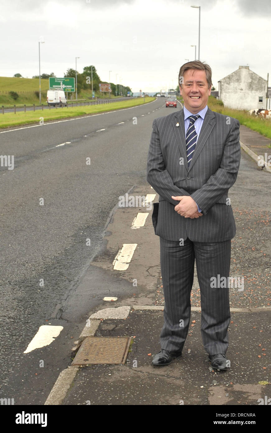 Transport Minister Keith Brown vists the site of the A77 in the south ...