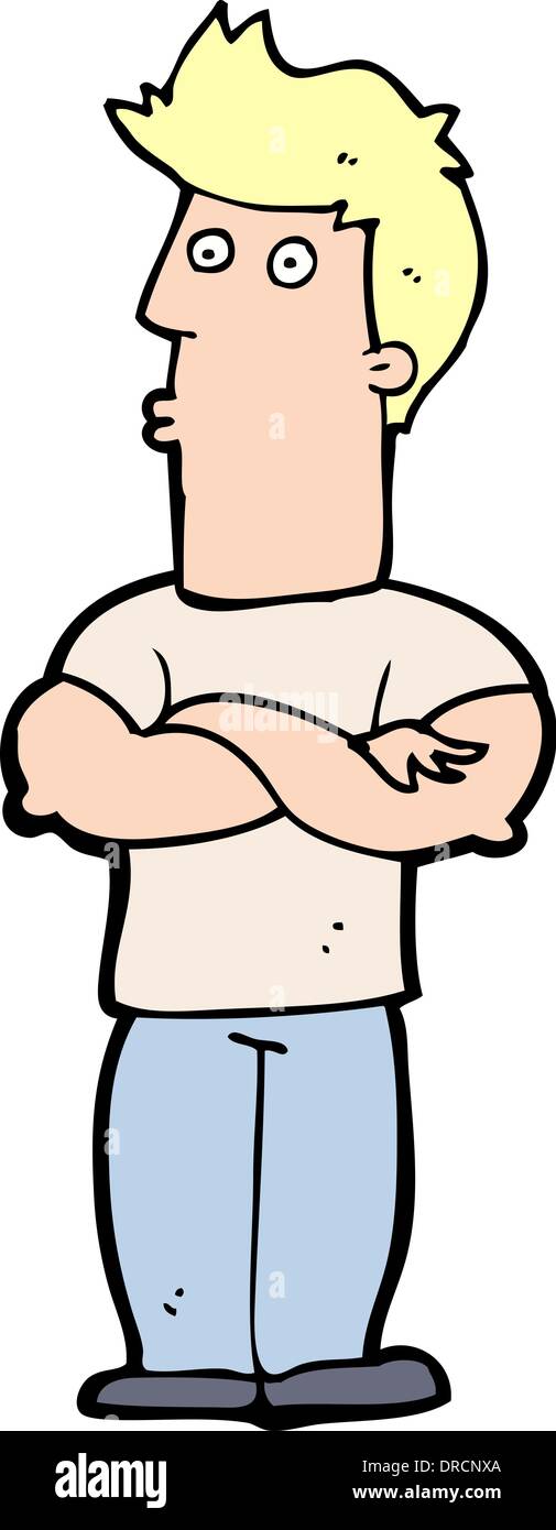 cartoon man with folded arms Stock Vector Image & Art - Alamy