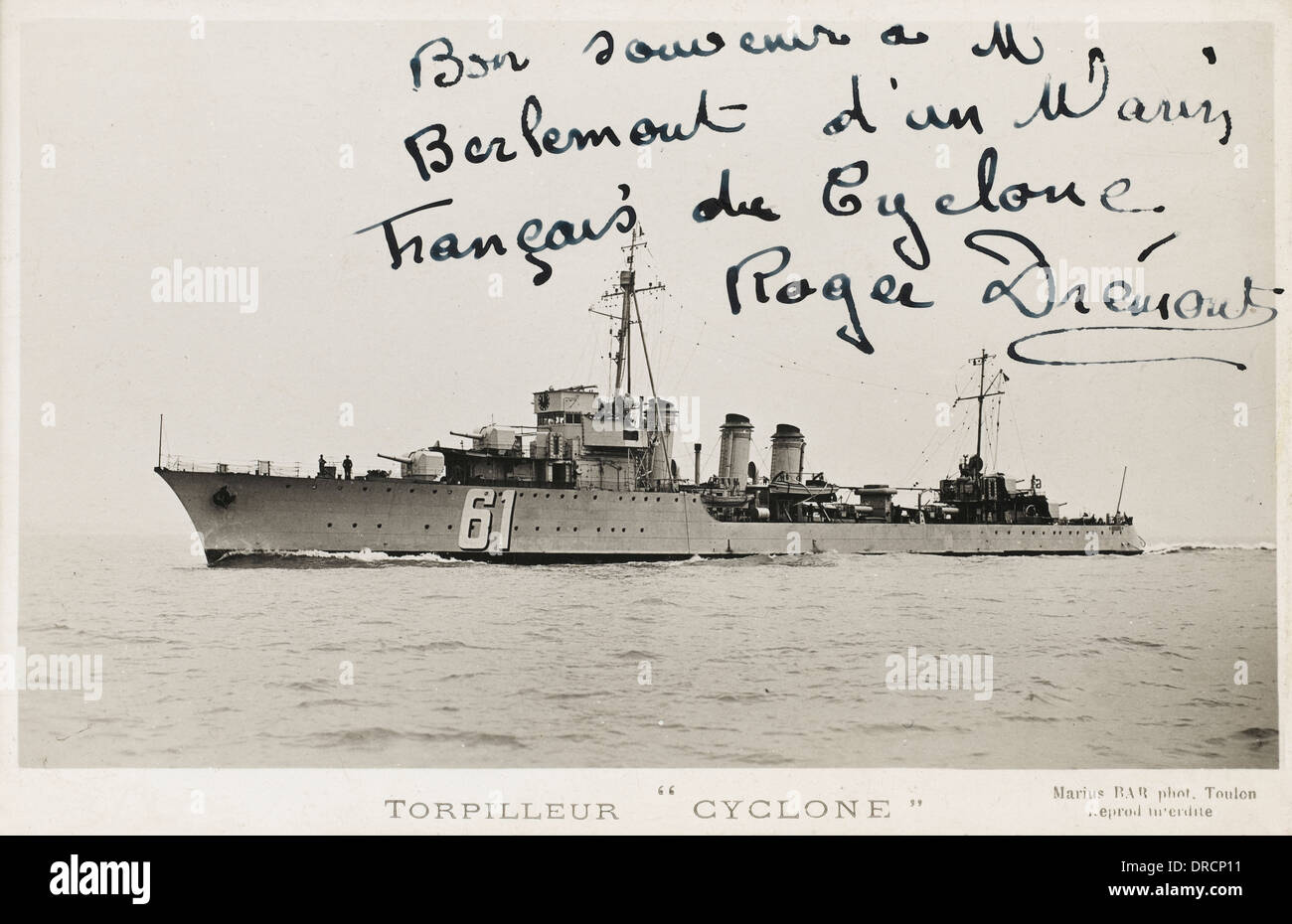 French Navy Destroyer WWII Stock Photo - Alamy