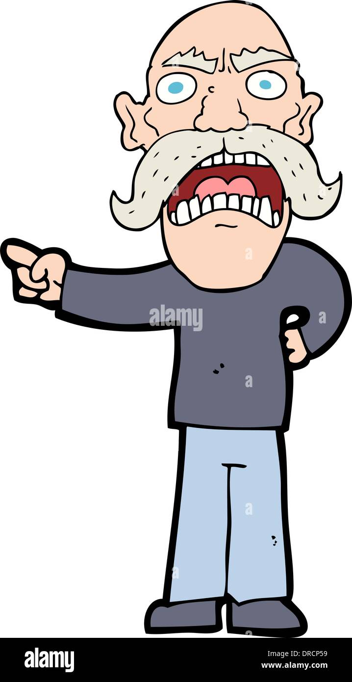 cartoon angry old man Stock Vector Image & Art - Alamy