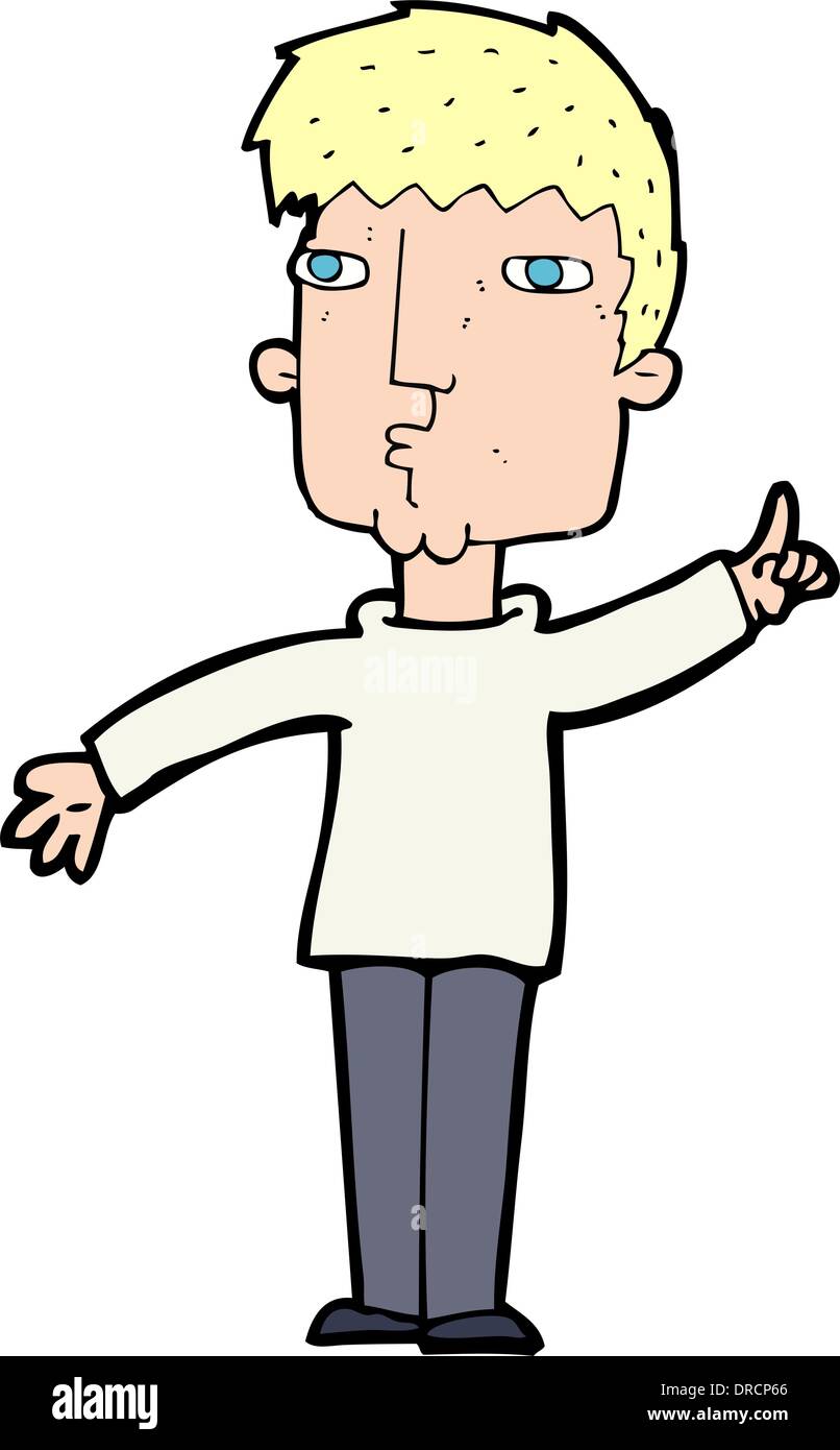 cartoon man raising point Stock Vector Image & Art - Alamy