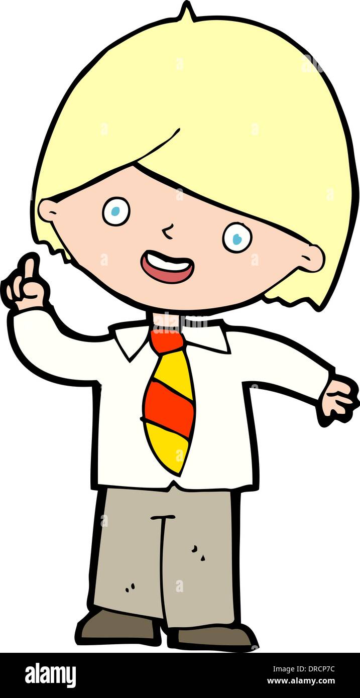 cartoon school boy answering question Stock Vector Image & Art - Alamy