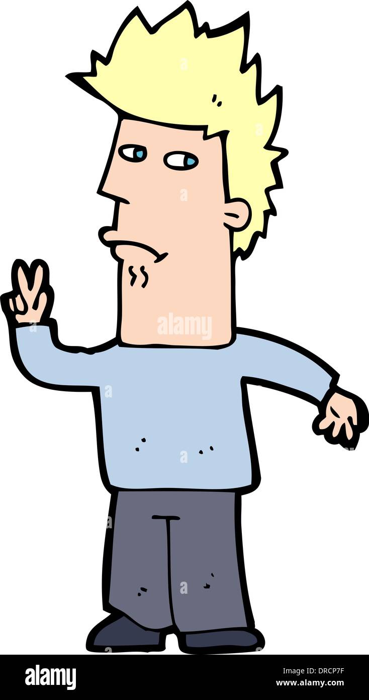 cartoon man giving peace sign Stock Vector Image & Art - Alamy