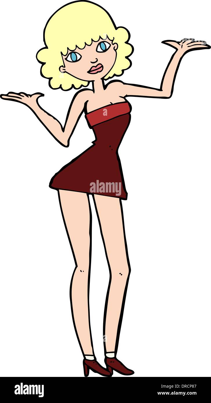 cartoon woman in cocktail dress Stock Vector Image & Art - Alamy