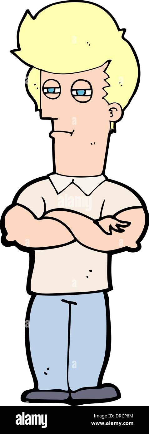 cartoon man with folded arms Stock Vector Image & Art - Alamy