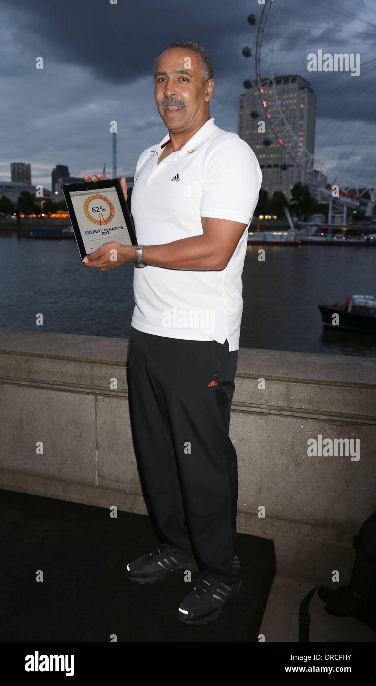 Daley Thompson poses in front of the EDF London Eye to promote the ...