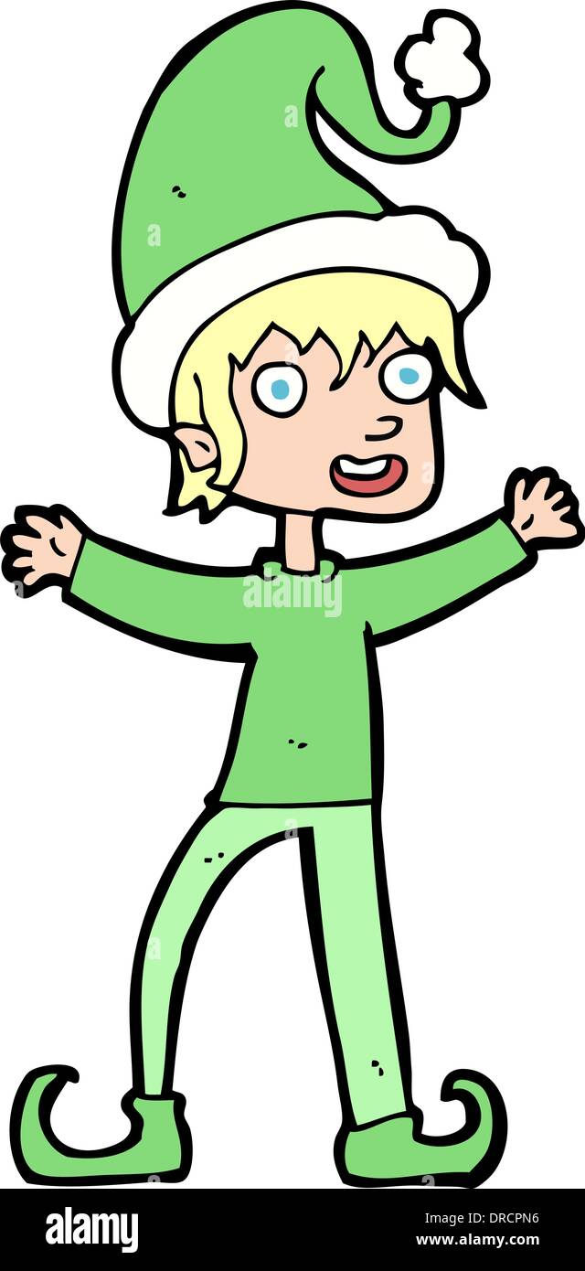 cartoon excited christmas elf Stock Vector Image & Art - Alamy