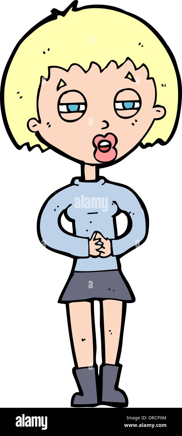 cartoon suspicious girl Stock Vector Image & Art - Alamy