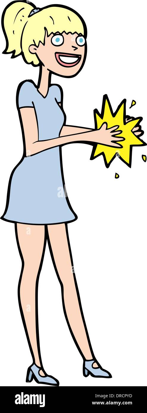 Cartoon woman clapping hands Stock Vector Images - Alamy