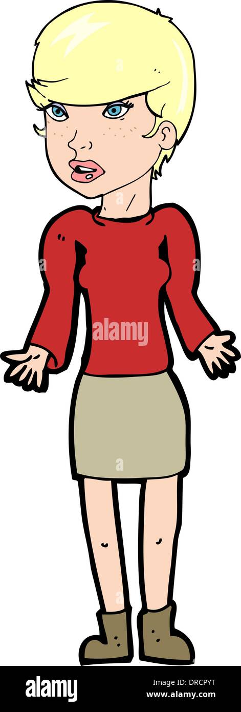 cartoon confused woman Stock Vector Image & Art - Alamy