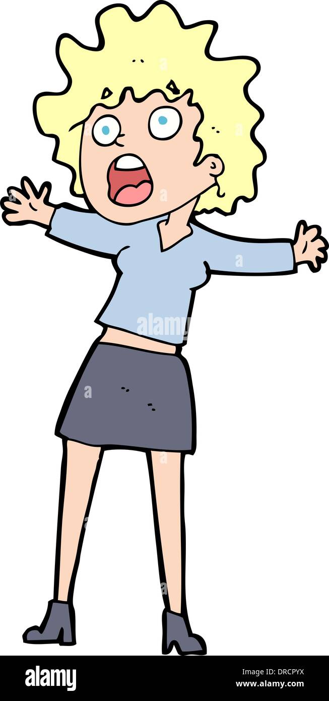 cartoon frightened woman Stock Vector Image & Art - Alamy