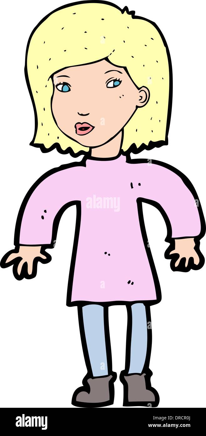 cartoon cautious woman Stock Vector Image & Art - Alamy