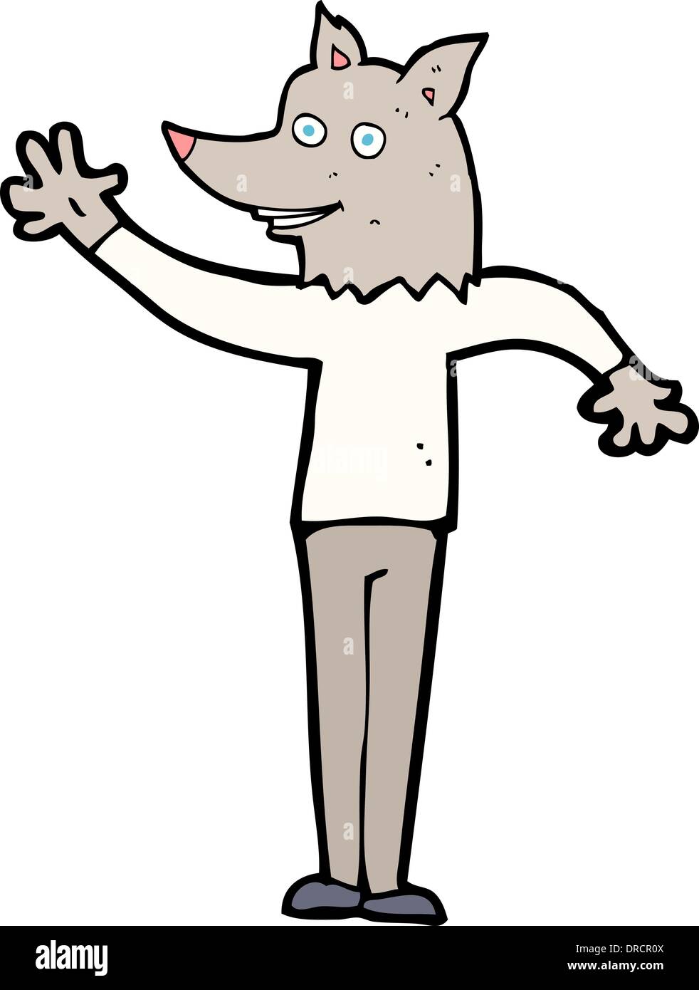 cartoon waving wolf man Stock Vector Image & Art - Alamy