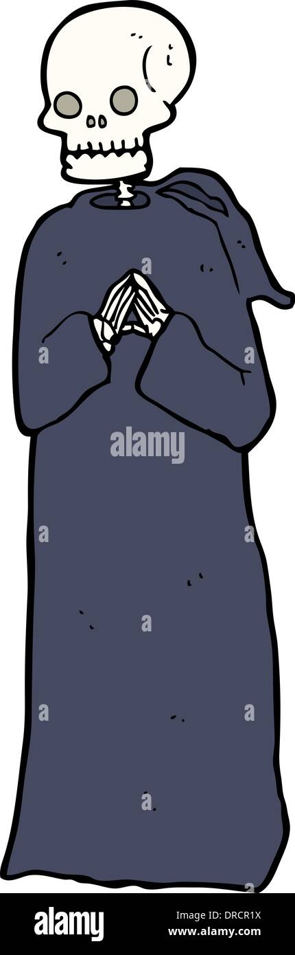 Cartoon skeleton in black robe hi-res stock photography and images - Alamy