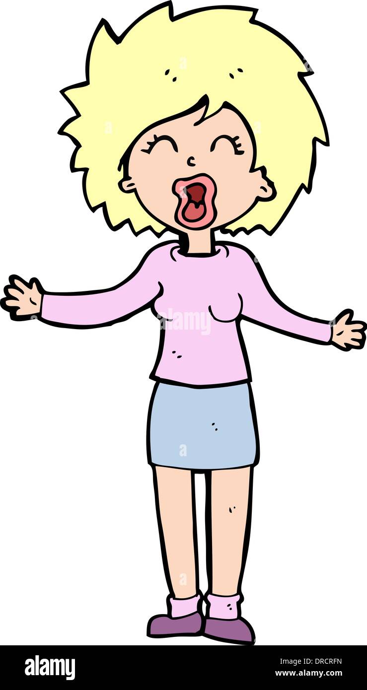 cartoon loud woman Stock Vector Image & Art - Alamy