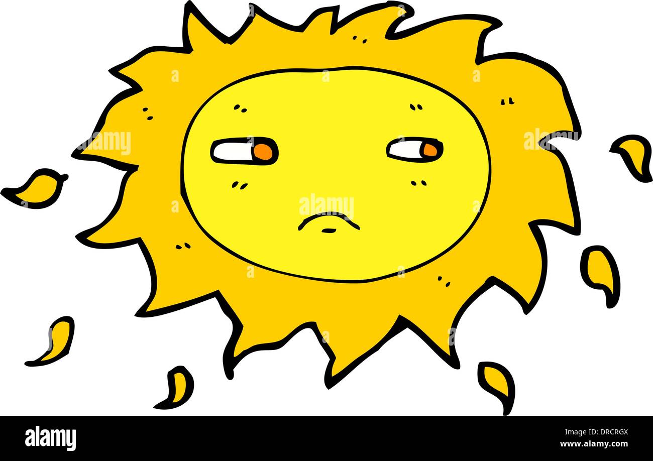 cartoon sad sun Stock Vector Image & Art - Alamy