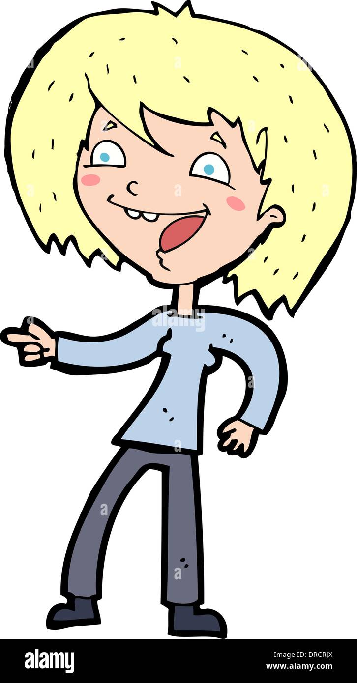 Woman pointing laughing Stock Vector Images - Alamy