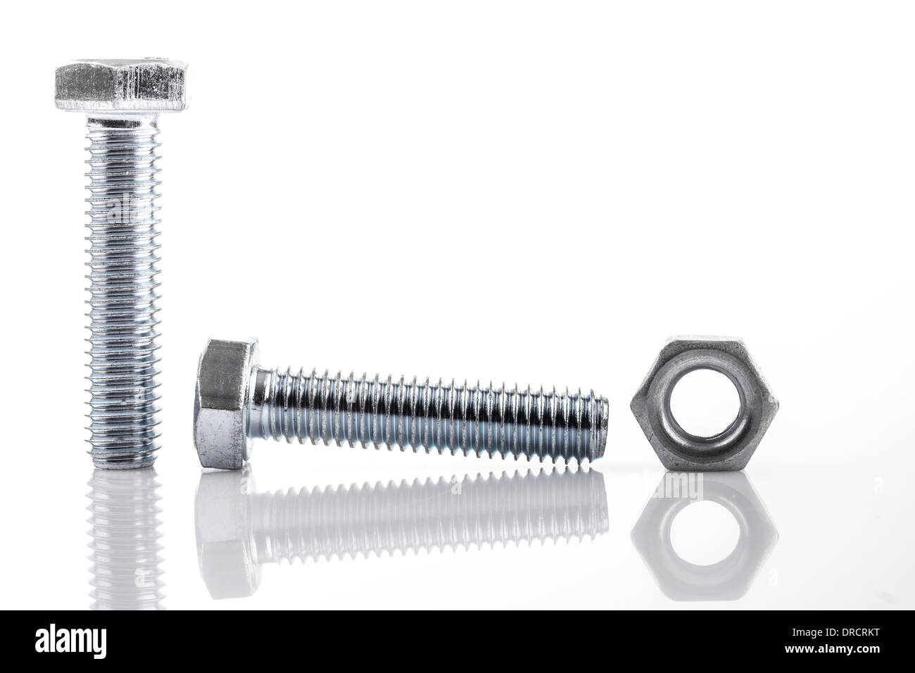 Screws and nut isolated on white Stock Photo - Alamy