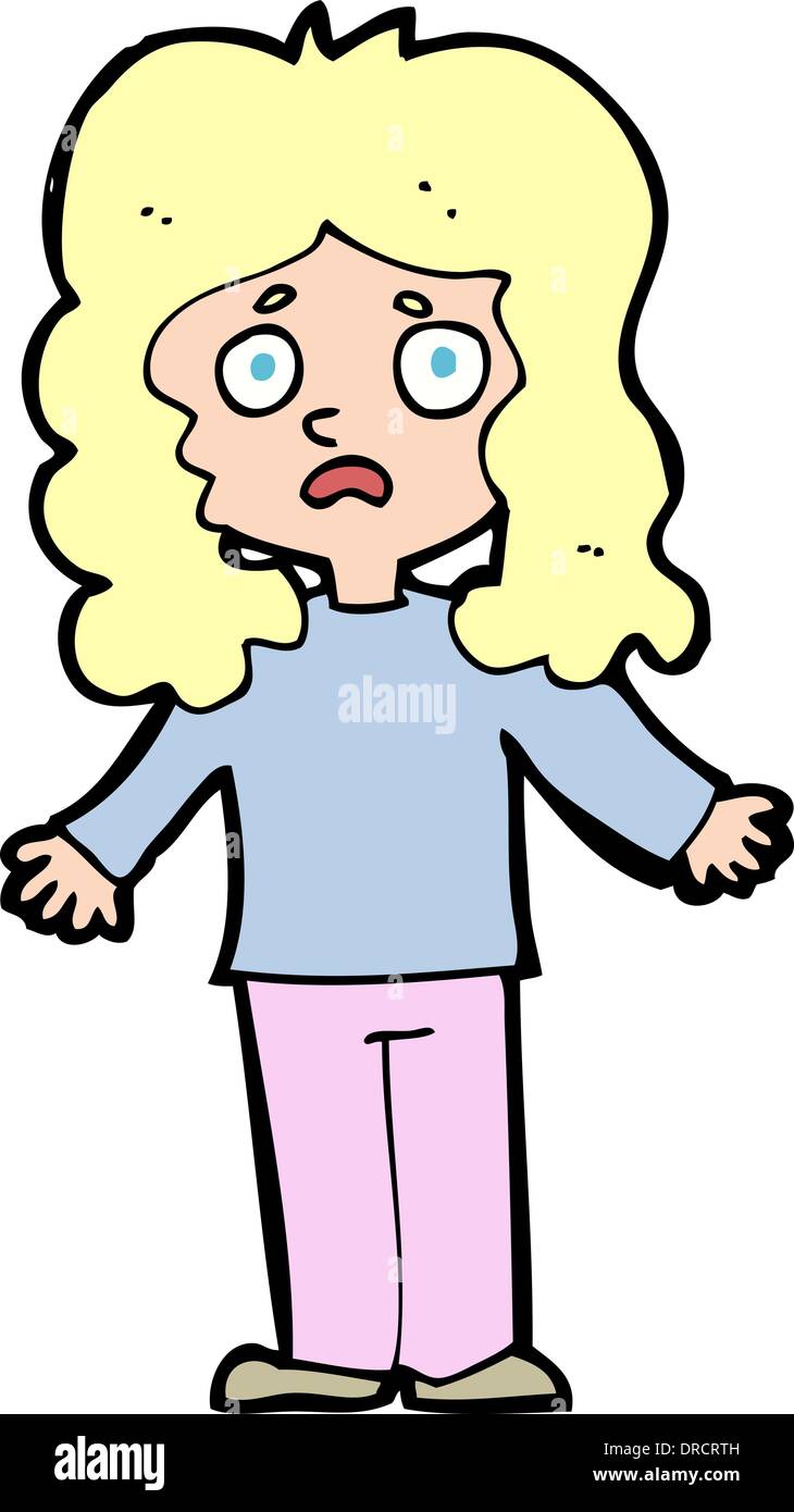 cartoon worried woman Stock Vector Image & Art - Alamy