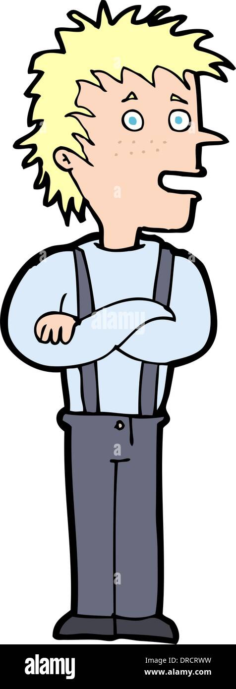 cartoon boy with folded arms Stock Vector Image & Art - Alamy
