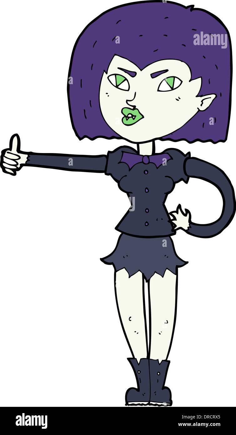 cartoon vampire girl giving thumbs up Stock Vector Image & Art - Alamy