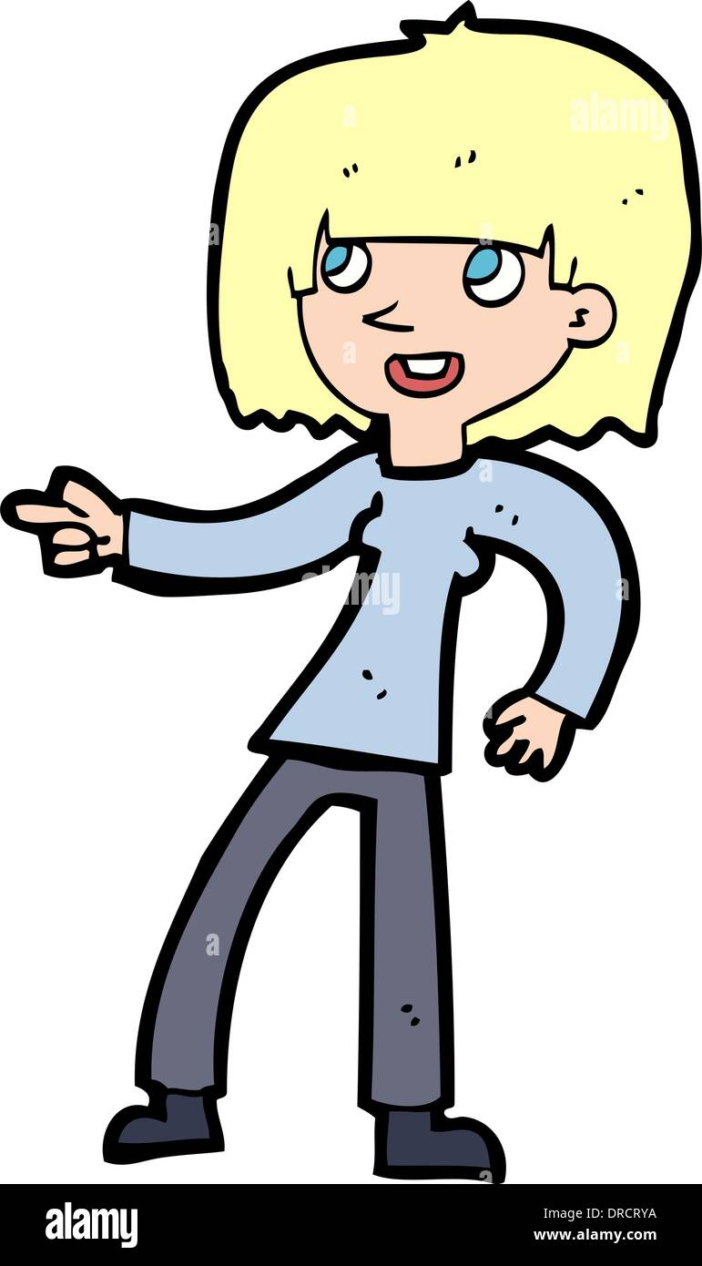 cartoon girl pointing Stock Vector Image & Art - Alamy