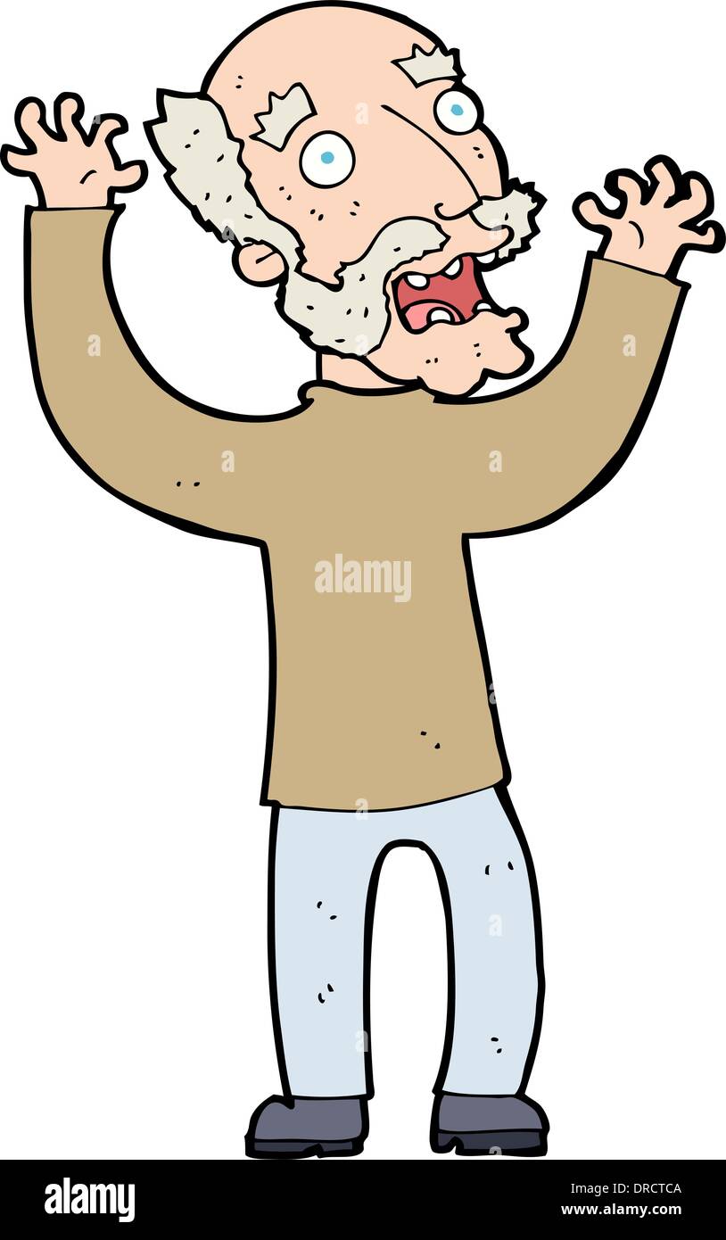 cartoon terrified old man Stock Vector Image & Art - Alamy