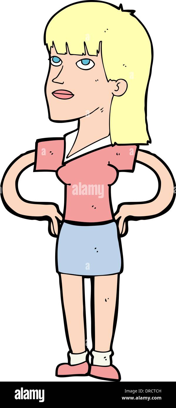 cartoon woman with hands on hips Stock Vector Image & Art - Alamy
