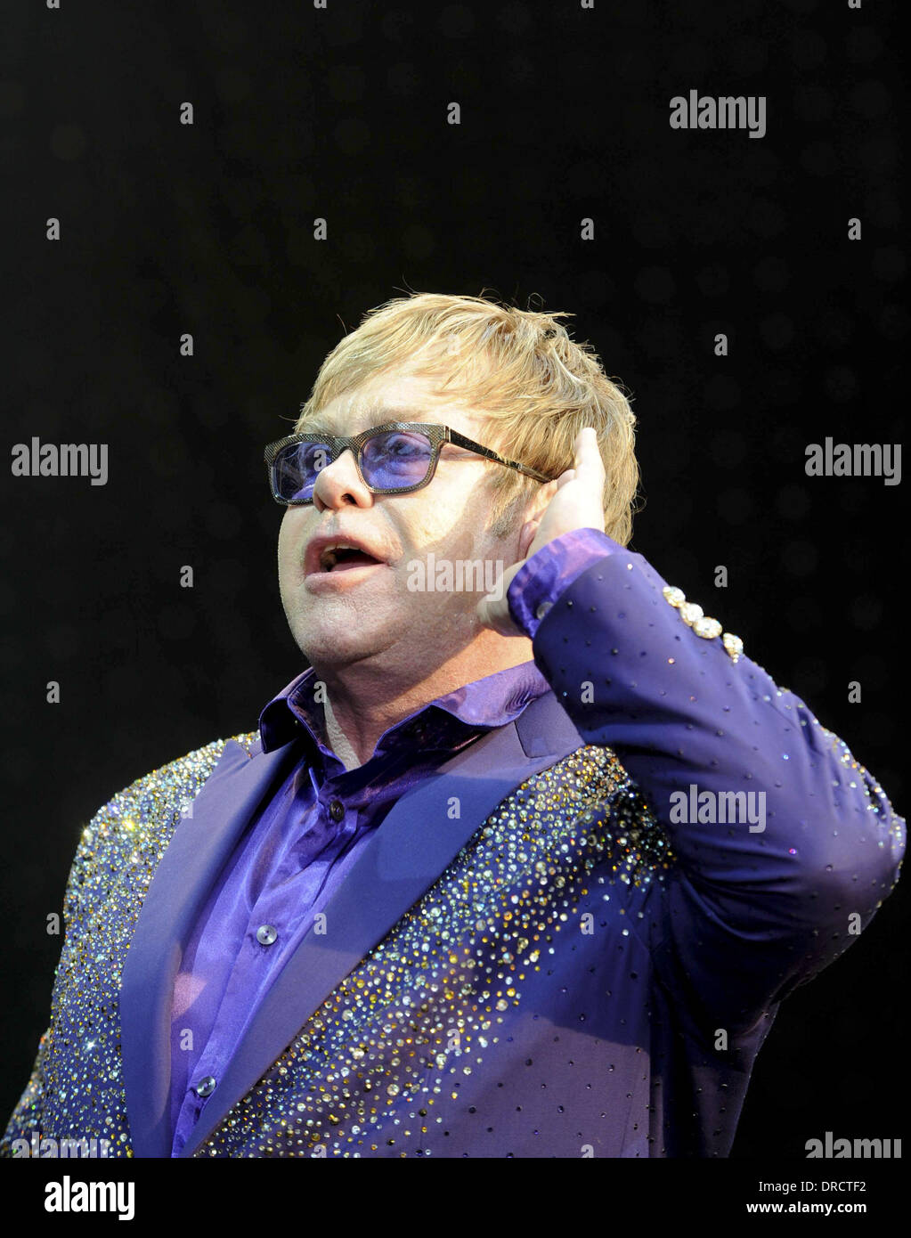 Elton John performing at Tussling Castle Featuring: Elton John Where ...
