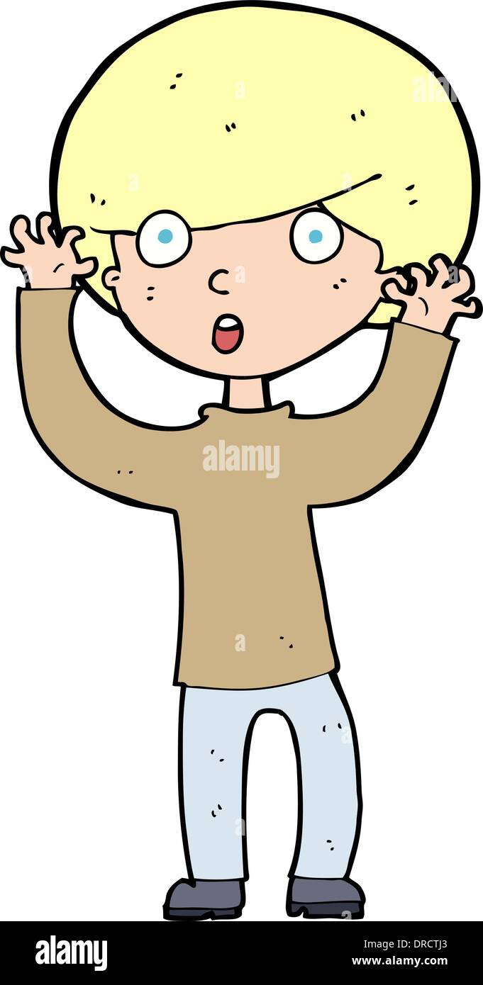 cartoon startled boy Stock Vector Image & Art - Alamy