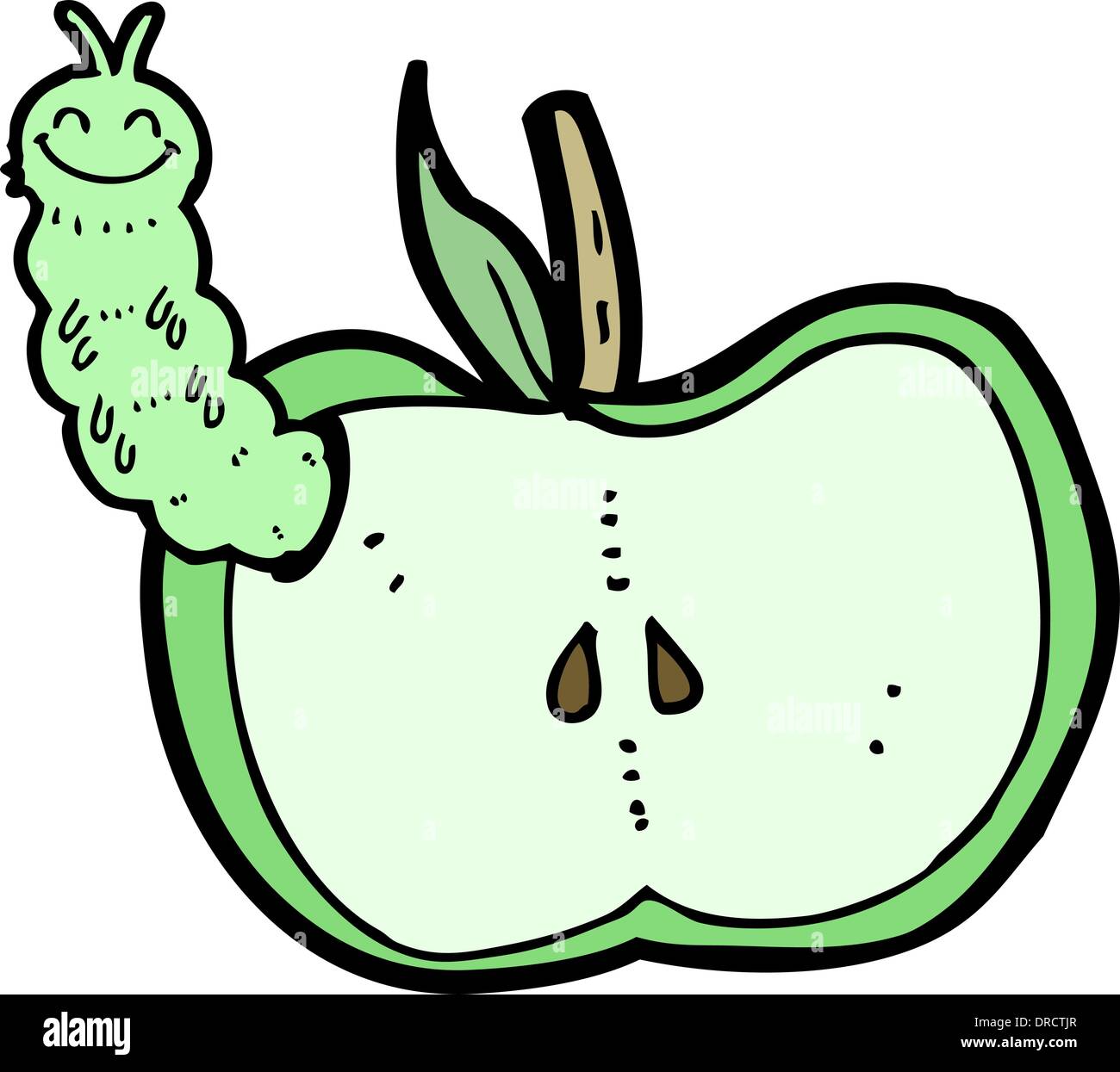 cartoon apple with bug Stock Vector Image & Art - Alamy