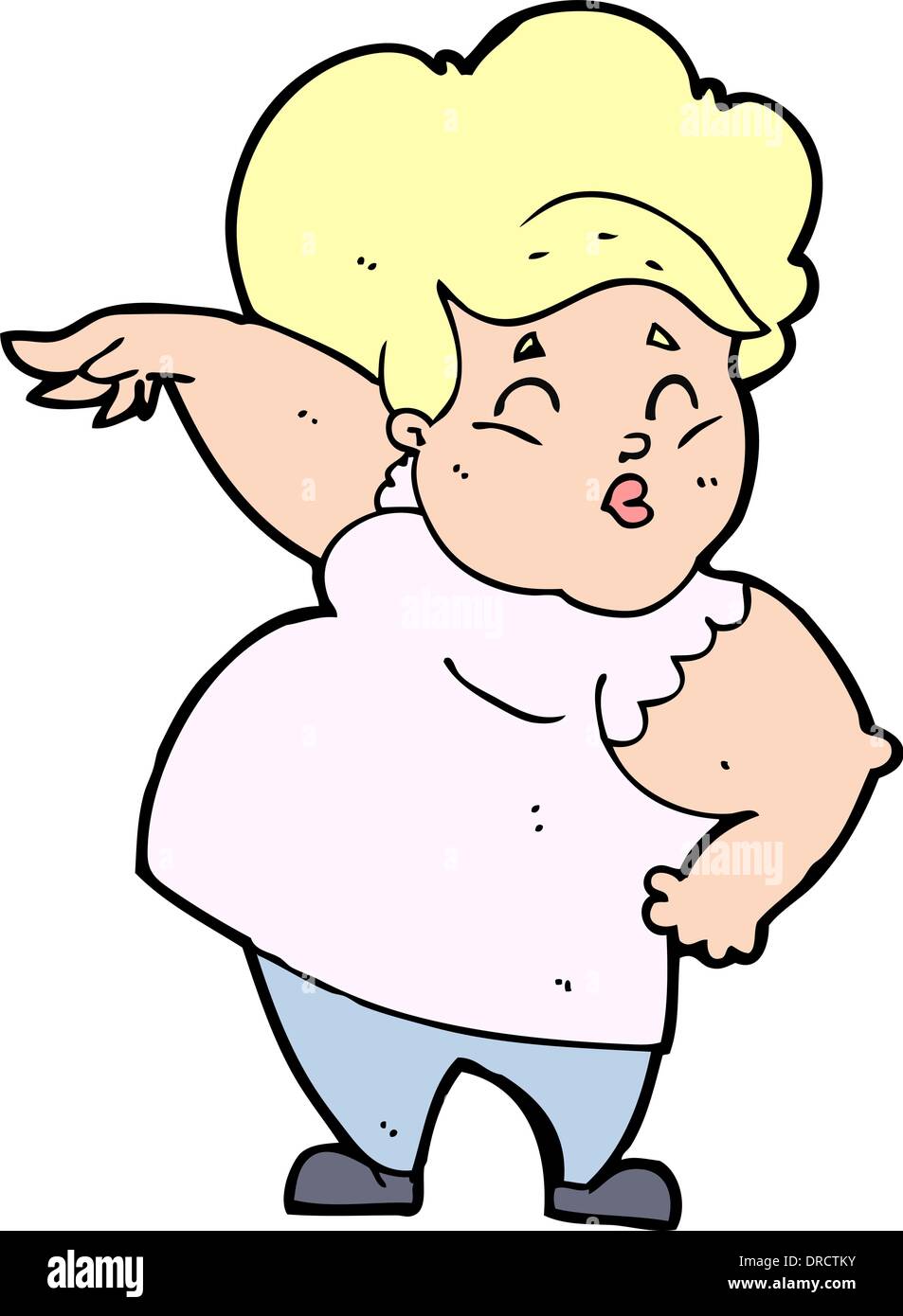 cartoon happy overweight lady Stock Vector Image & Art - Alamy