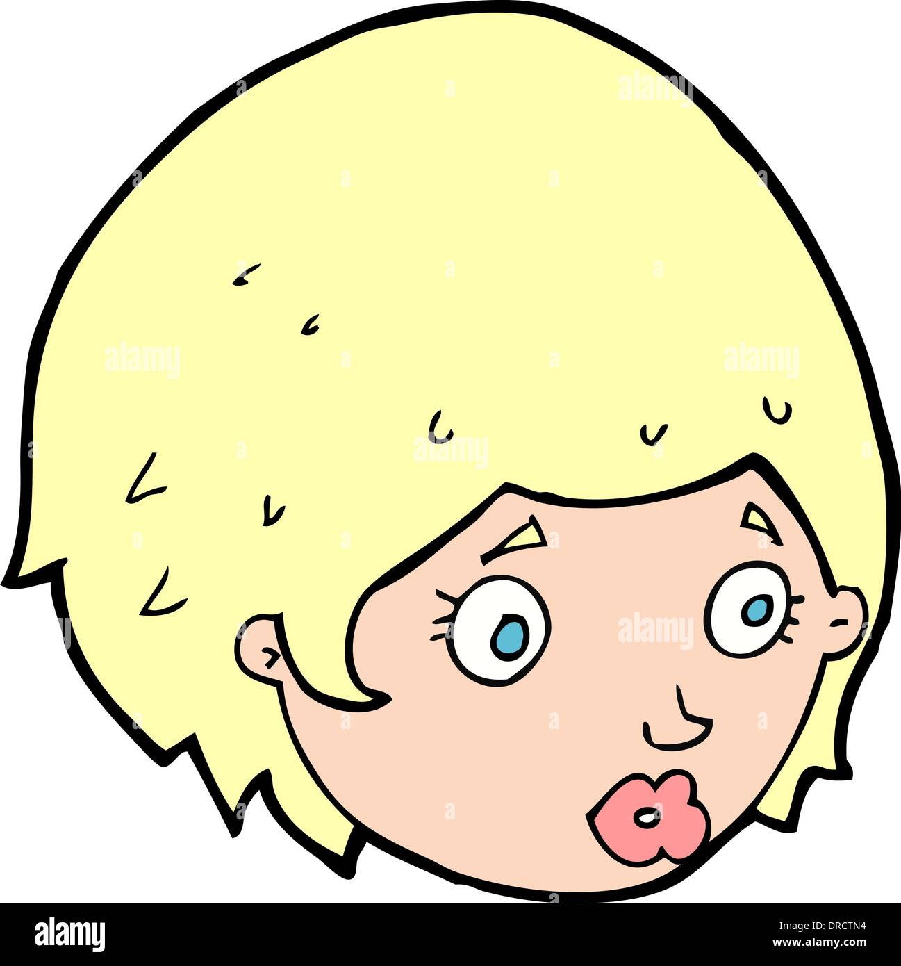 cartoon girl with concerned expression Stock Vector Image & Art - Alamy